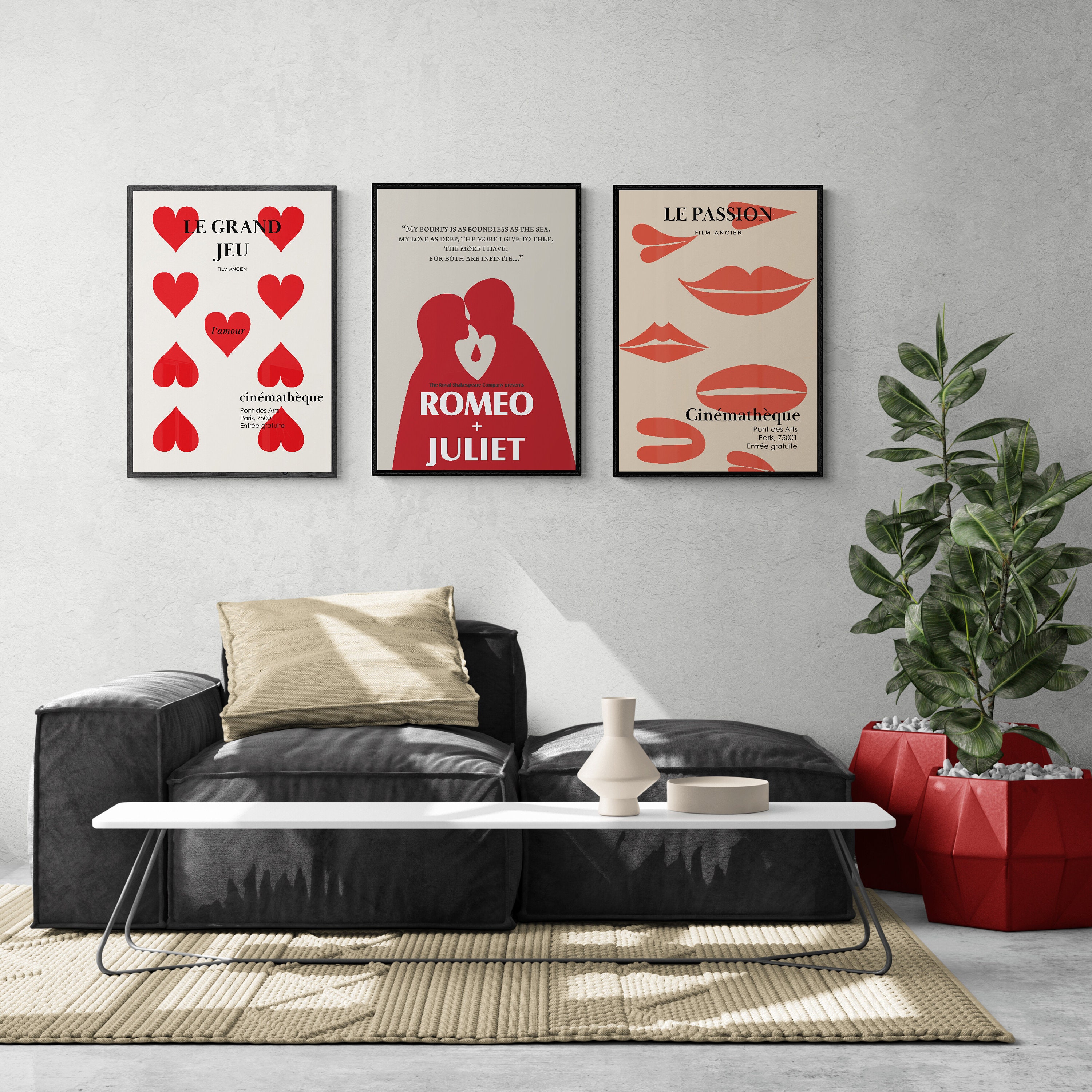 Vintage Movie Poster Set: Romeo & Juliet, Le Passion, Le Grand Jeu ...