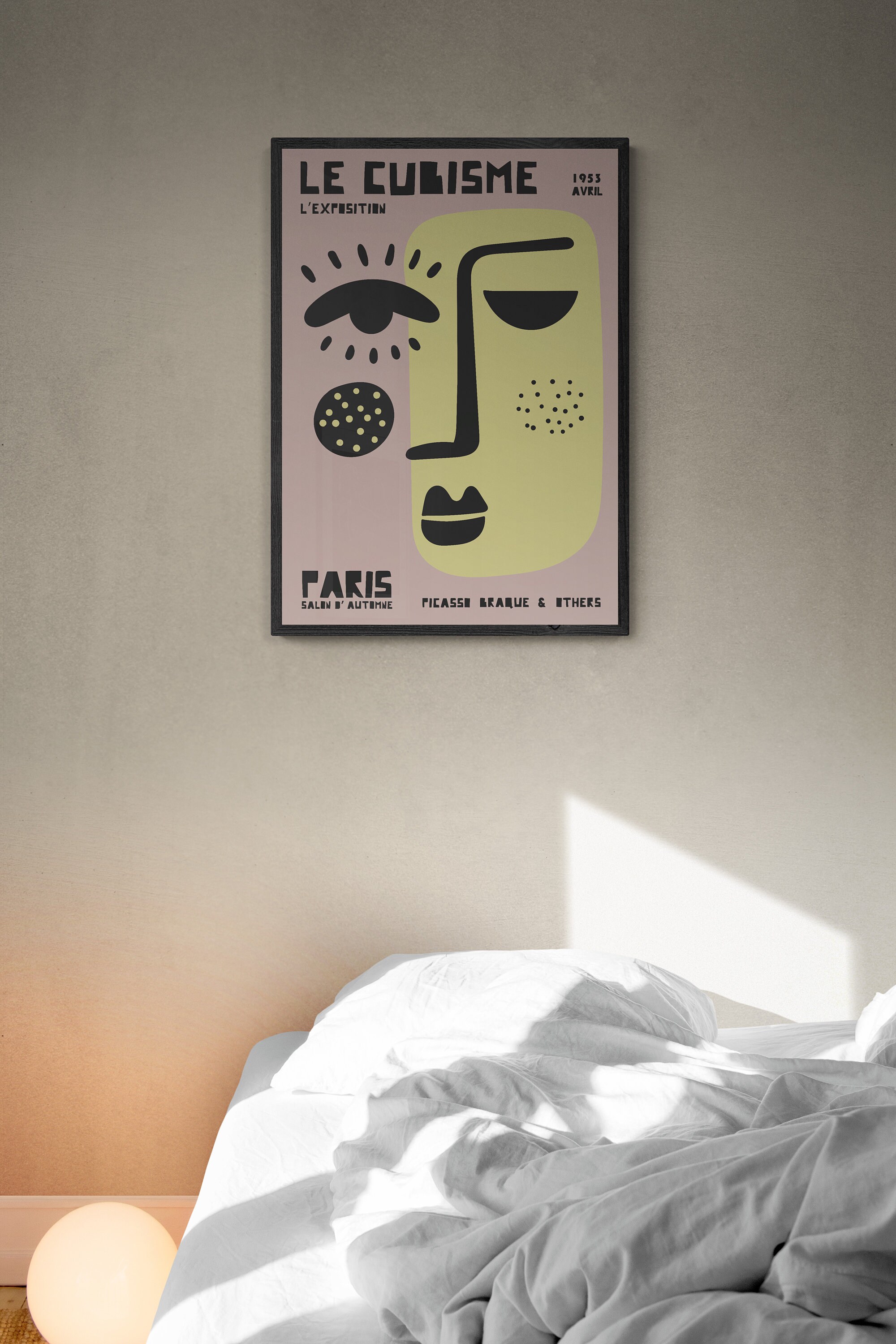 Le Cubisme Abstract Poster Exhibiton Poster Mid-century Minimal Oneline ...