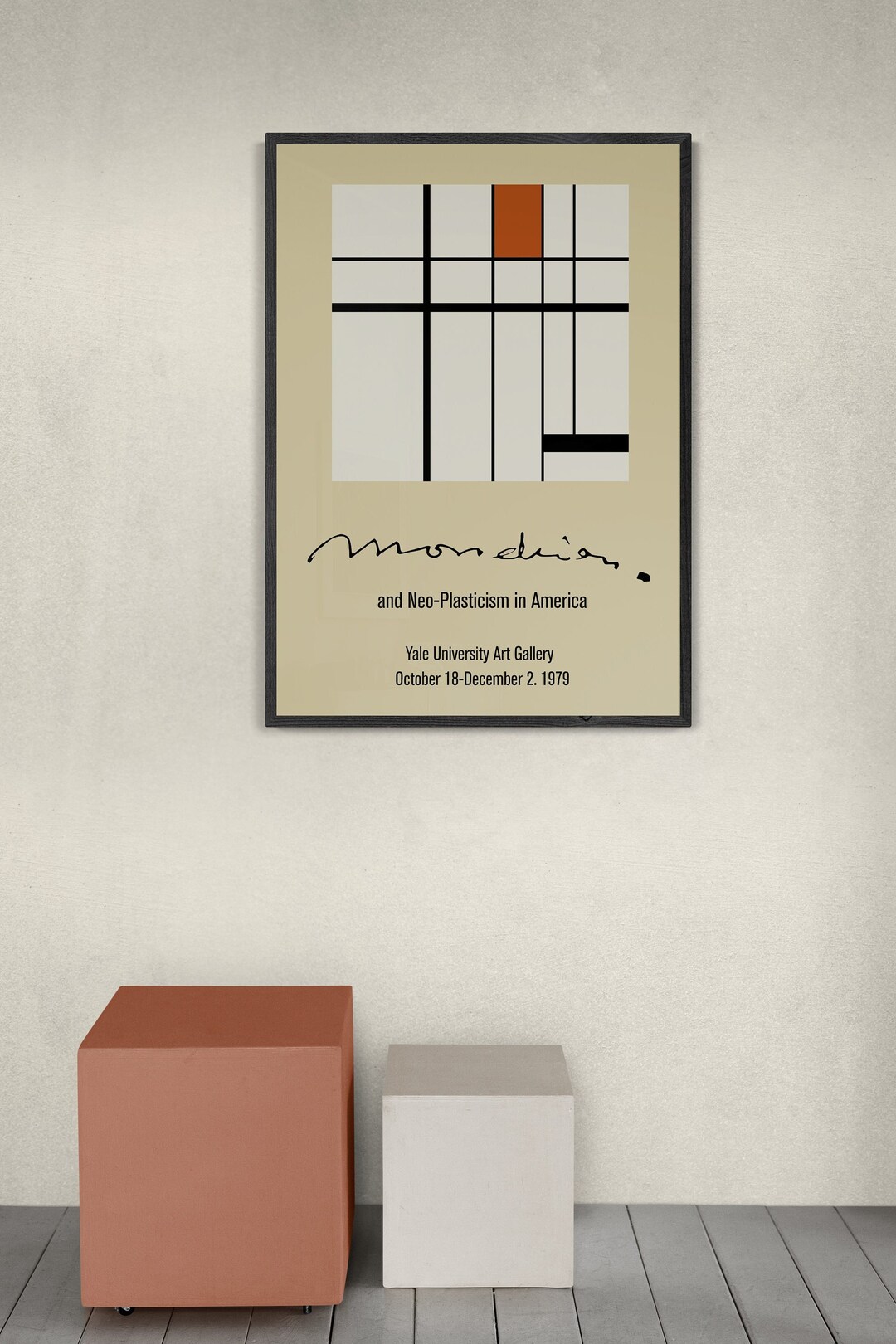 Piet Cornelis Mondrian - Exhibition Poster With Signature - Abstract ...