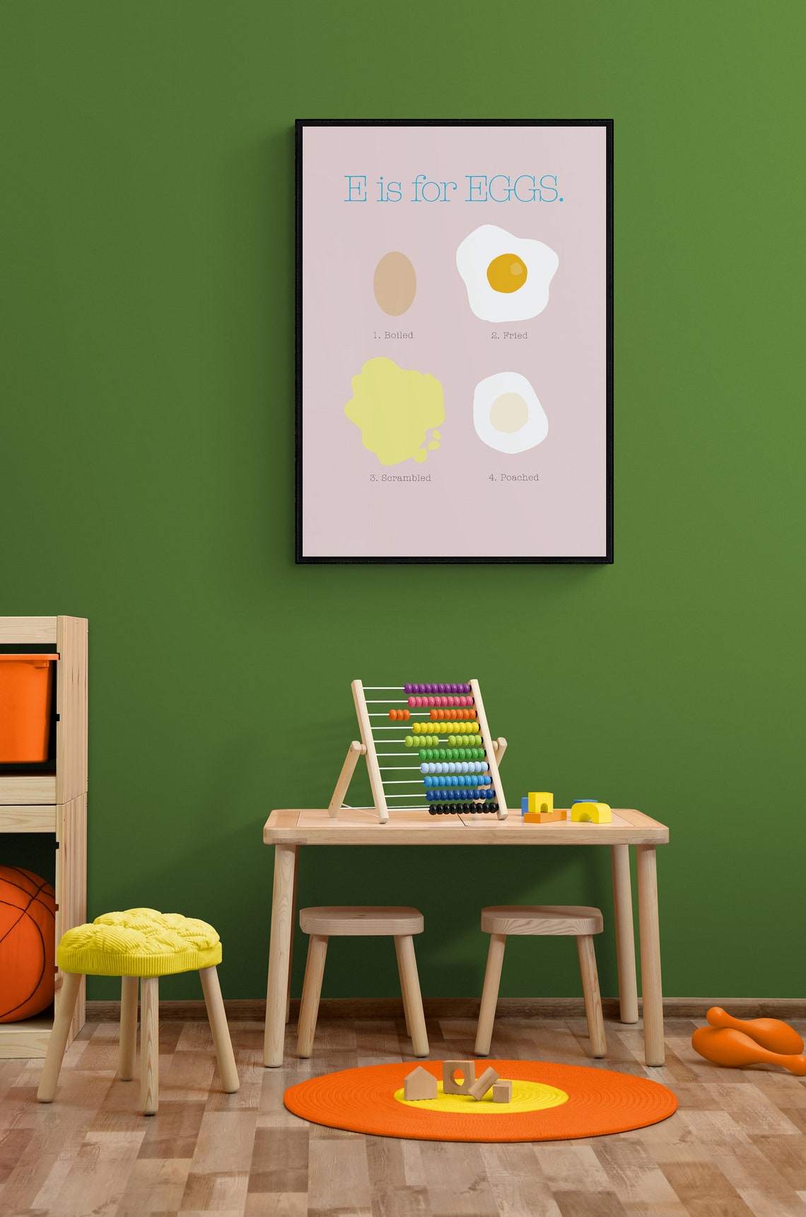 E is for Eggs Egg Poster Kitchen Poster Omelette Food | Etsy