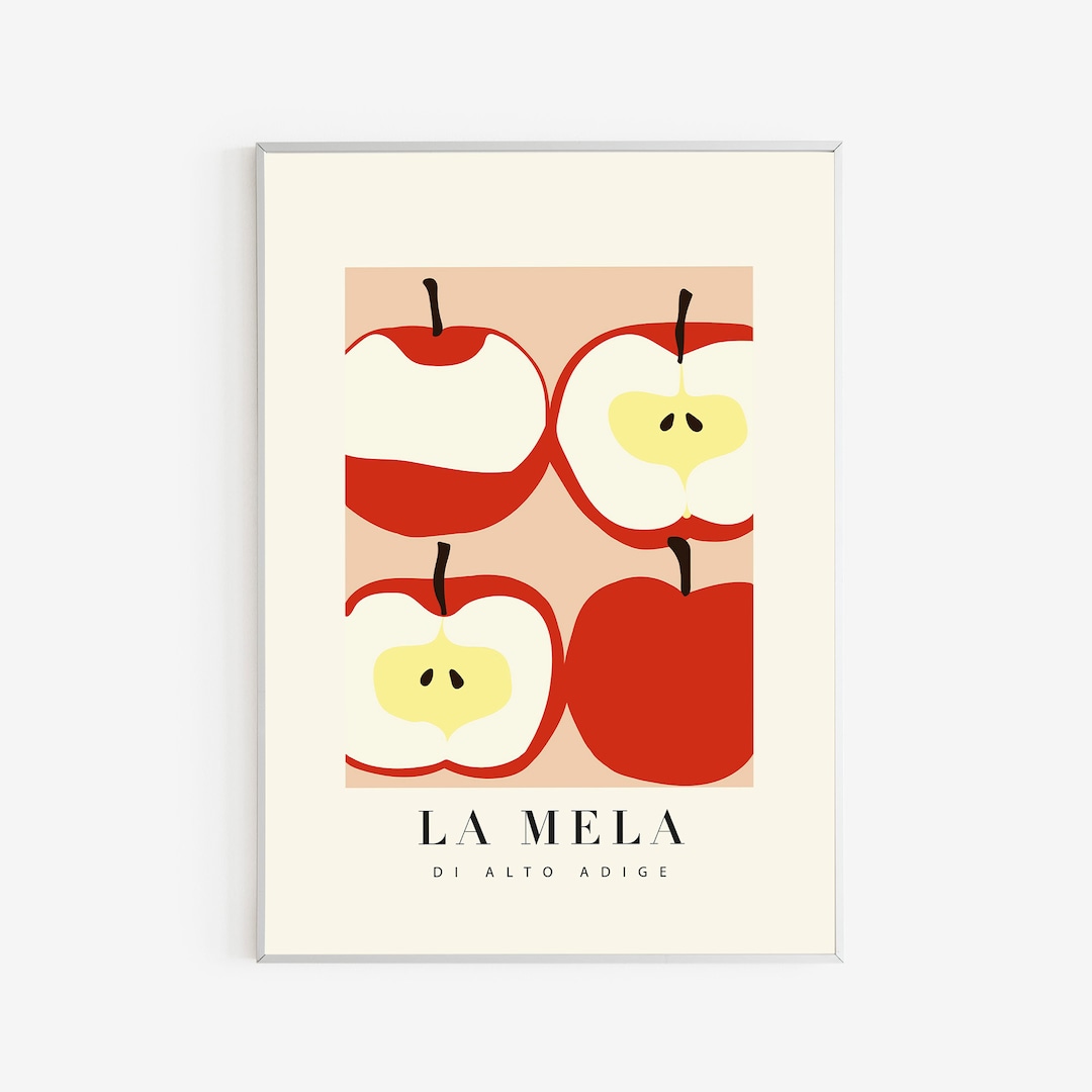 La Mela - Apple Design - Abstract Apple Drawing - Botanical Design ...