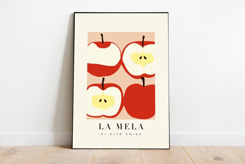 La Mela - Apple Design - Abstract Apple Drawing - Botanical Design ...