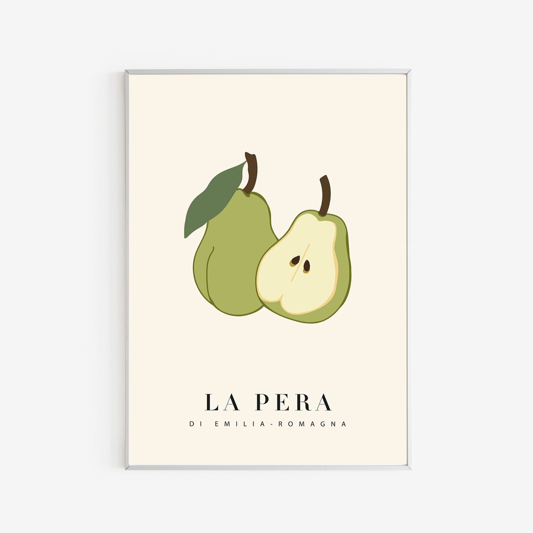 La Pera - the Pear - Abstract Pear Drawing - Botanical Design - Fruit ...