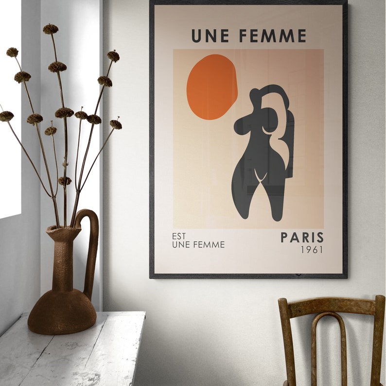 Une Femme Est Une Femme Woman Poster Abstract Vintage Ad - Etsy