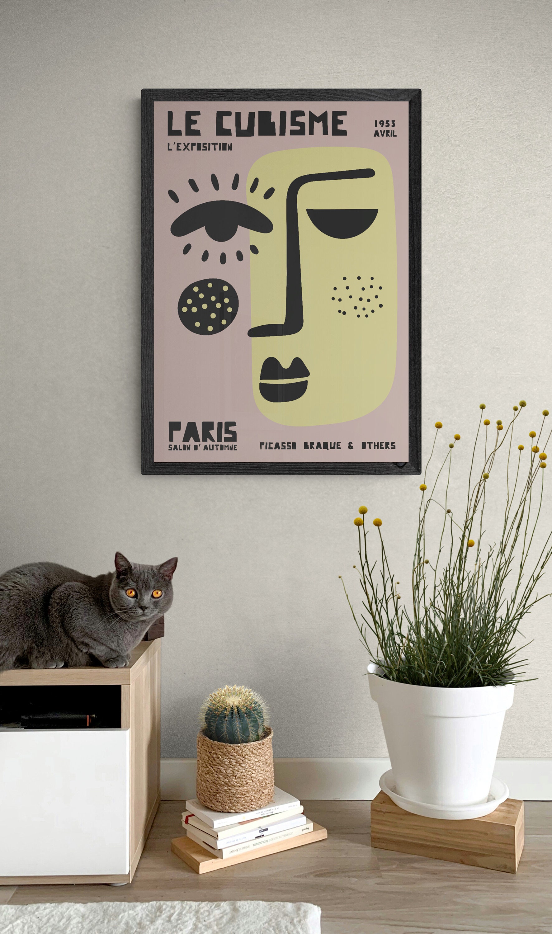 Le Cubisme Abstract Poster Exhibiton Poster Mid-century Minimal Oneline ...