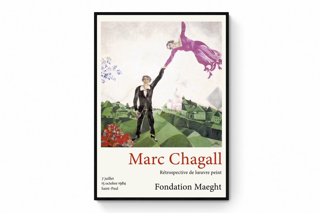 Marc Chagall Retrospective Exhibition Poster La Passeggiata the ...