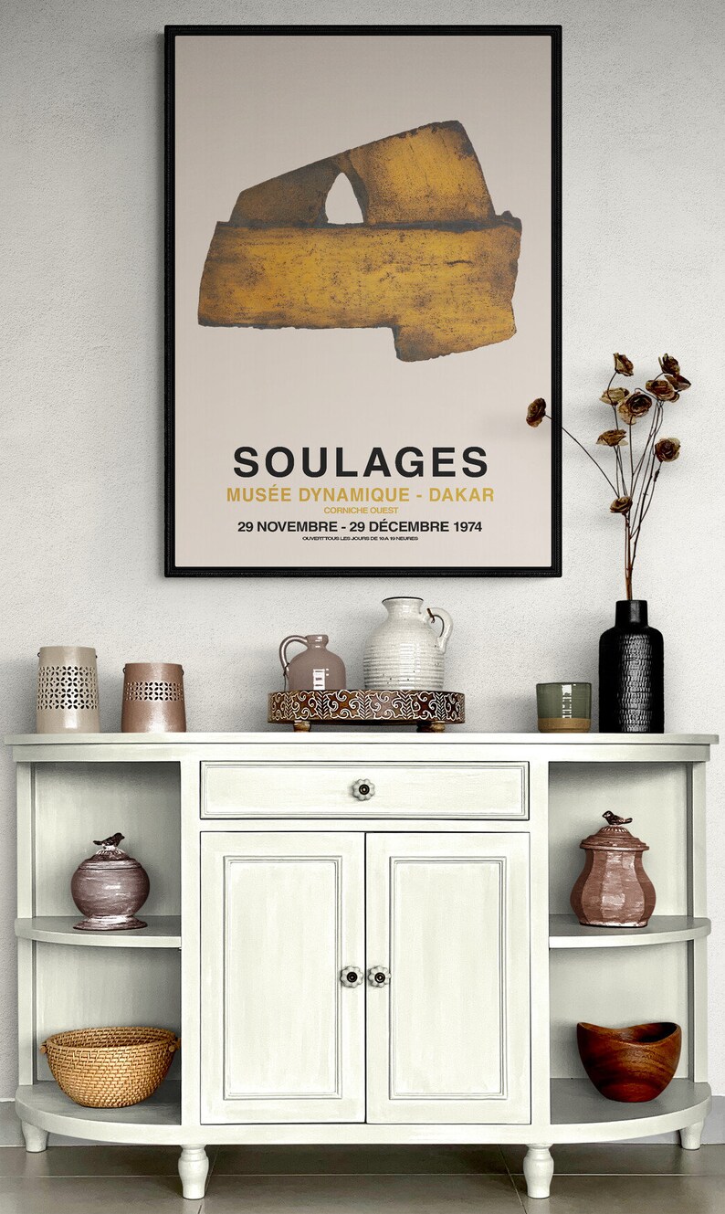 Pierre Soulages Musée Dynamique in Dakar Lithograpy Abstract Artwork ...