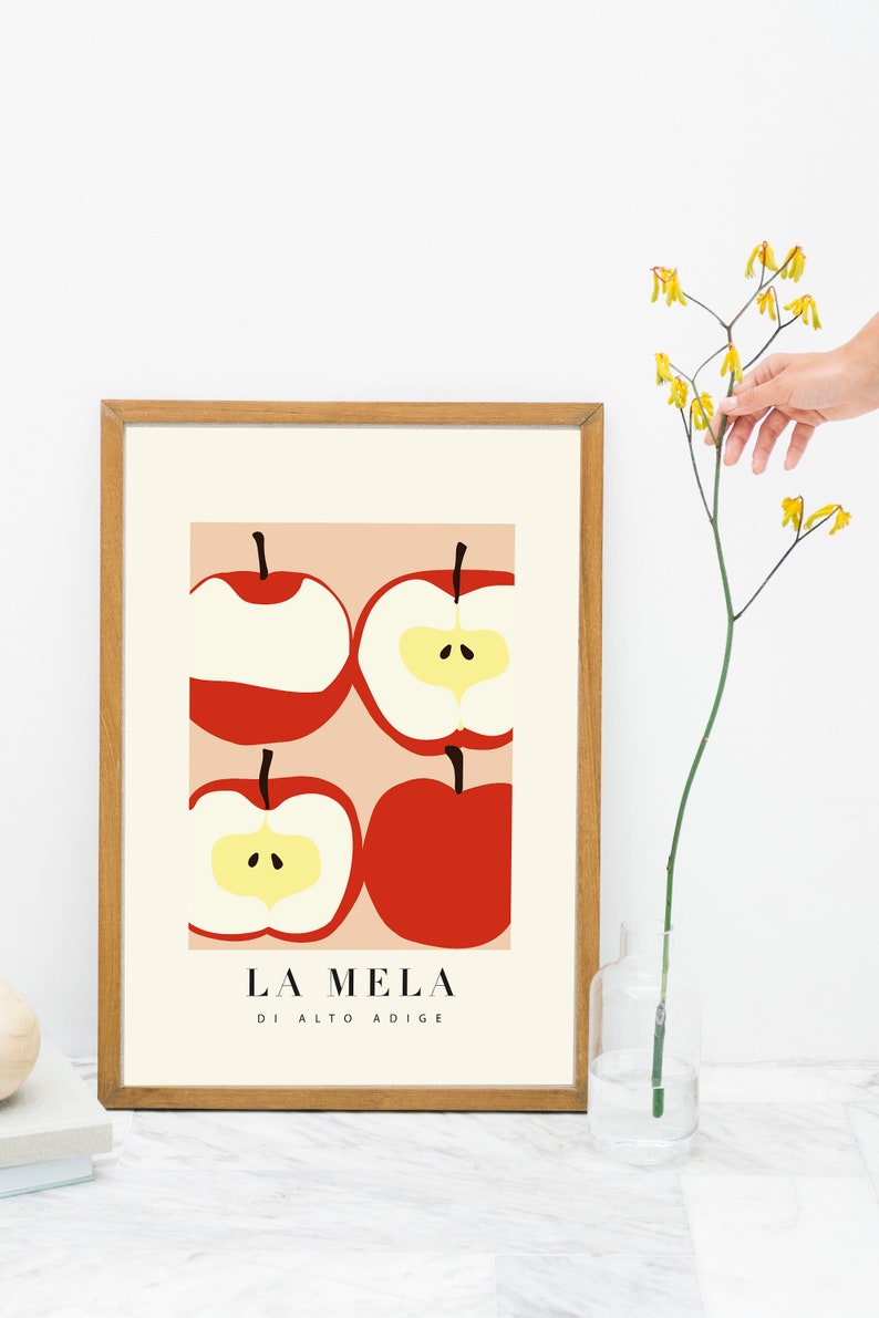 La Mela - Apple Design - Abstract Apple Drawing - Botanical Design ...