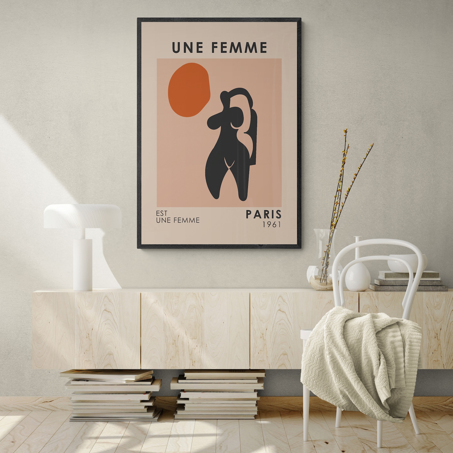Une Femme Est Une Femme Woman Poster Abstract Vintage Ad French Retro ...