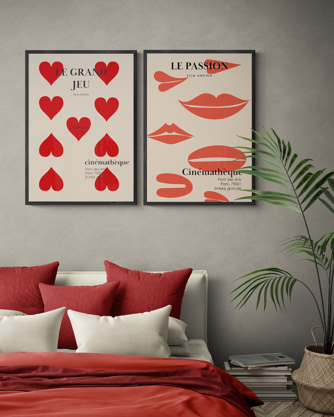 Vintage Film Poster Set: Hearts & Lips - Cinematheque (digital Download ...