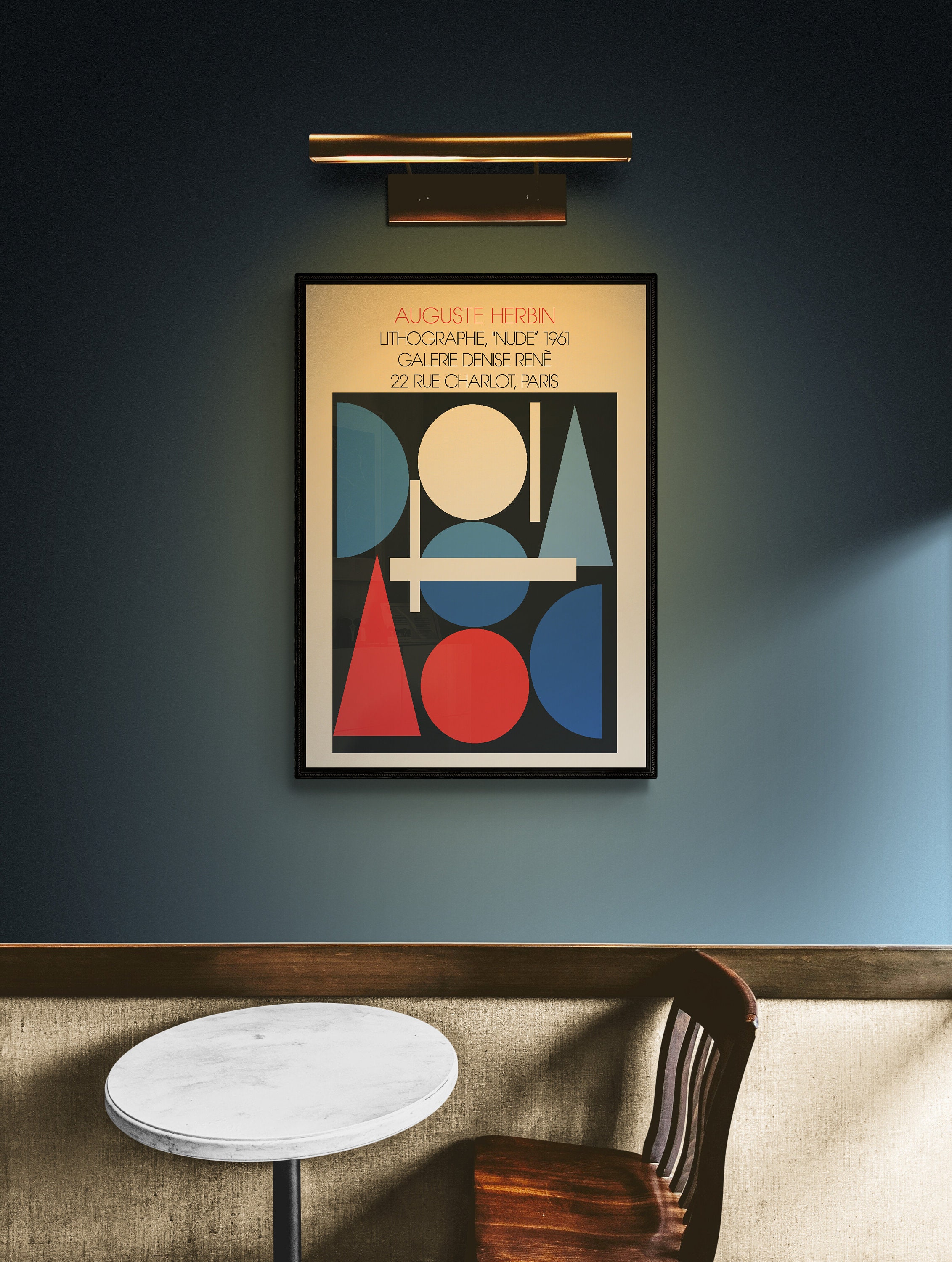 Auguste Herbin Lithographie D'auguste Herbin Nude 1961 Galerie Denise René Geometric Poster ...