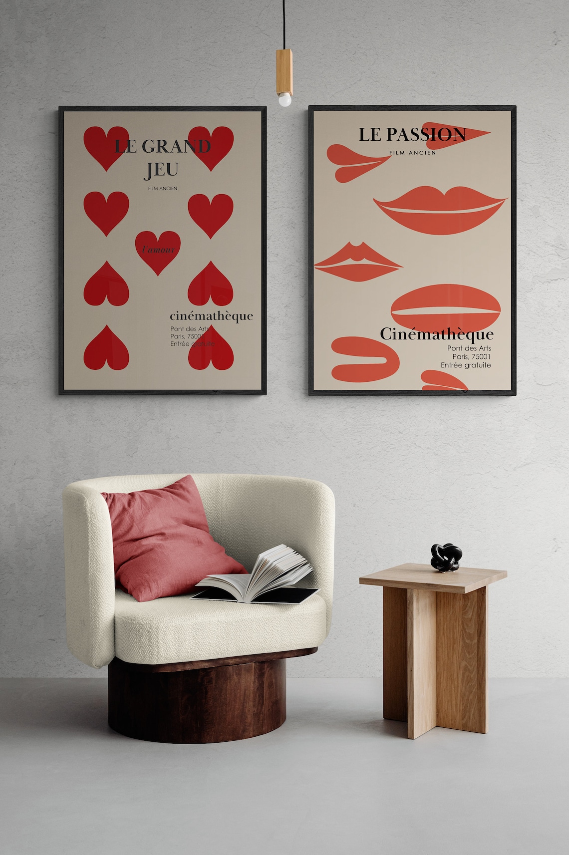 Vintage Film Poster Set: Hearts & Lips - Cinematheque (digital Download ...