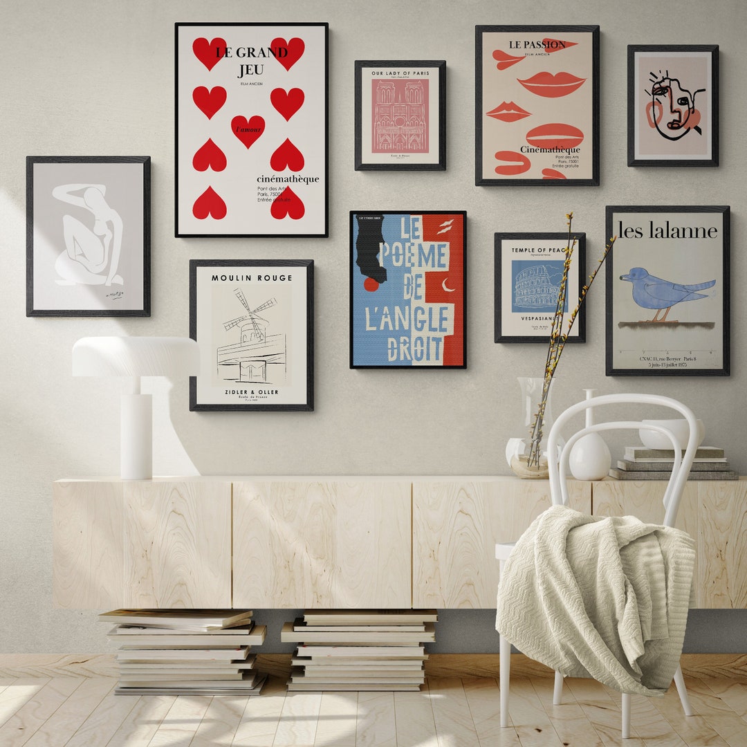 Gallery Wall Art Set of 9 - Eclectic Print Set - Wall Decor - Wall ...