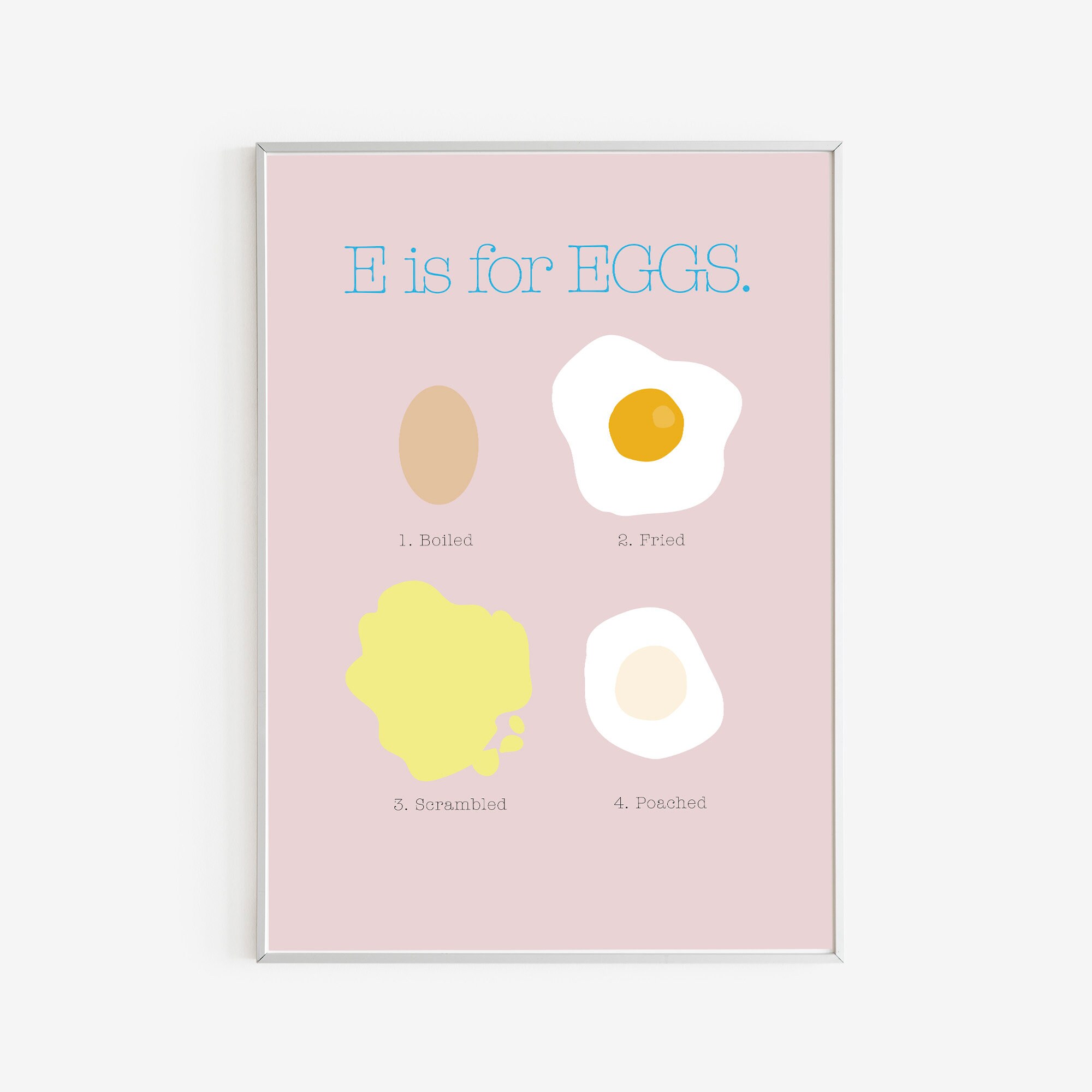 E is for Eggs Egg Poster Kitchen Poster Omelette Food | Etsy