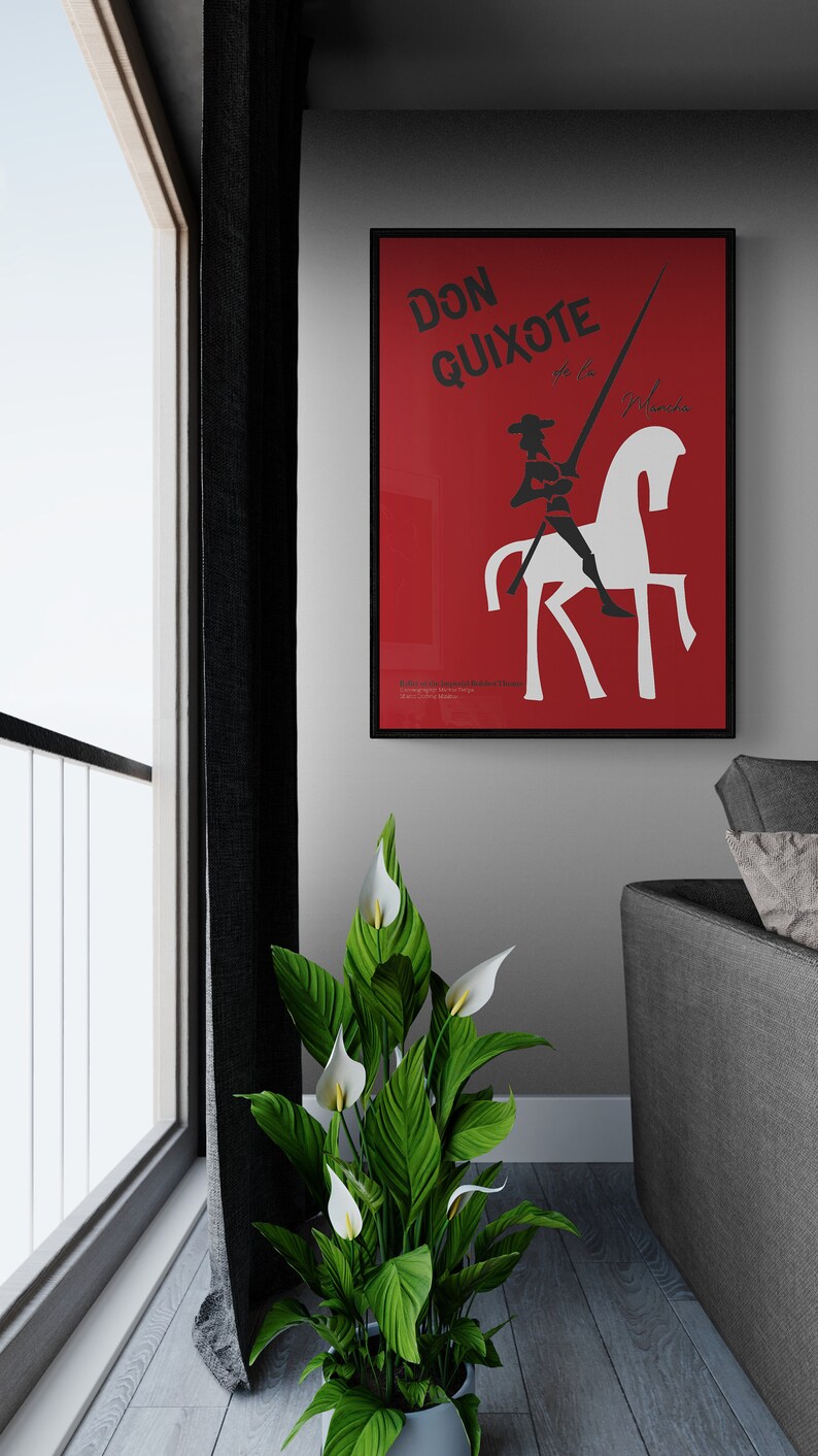 Don Quixote De La Mancha - Cervantes - Theatre Ballet Poster - Red ...