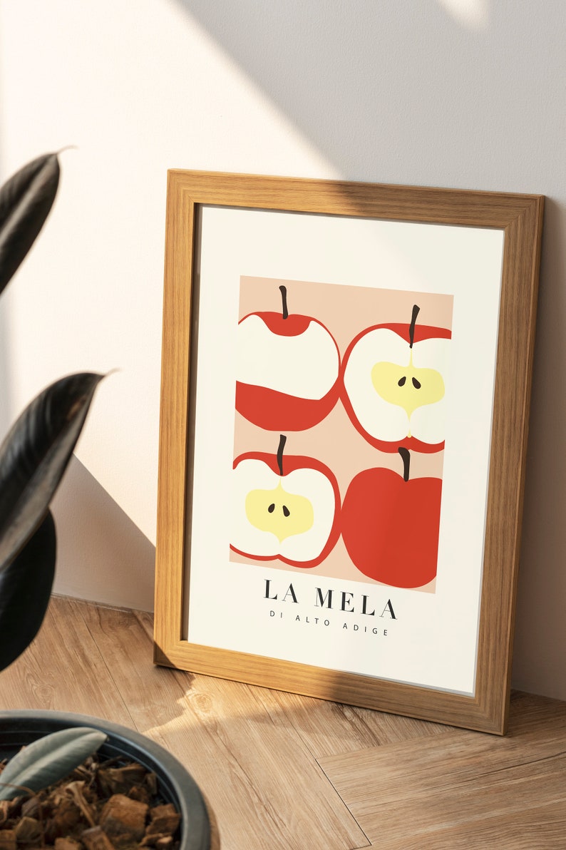 La Mela - Apple Design - Abstract Apple Drawing - Botanical Design ...