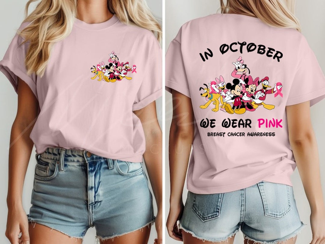 Mickey and Friends Breast Cancer 2024 Shirt, in October We Wear Pink ...
