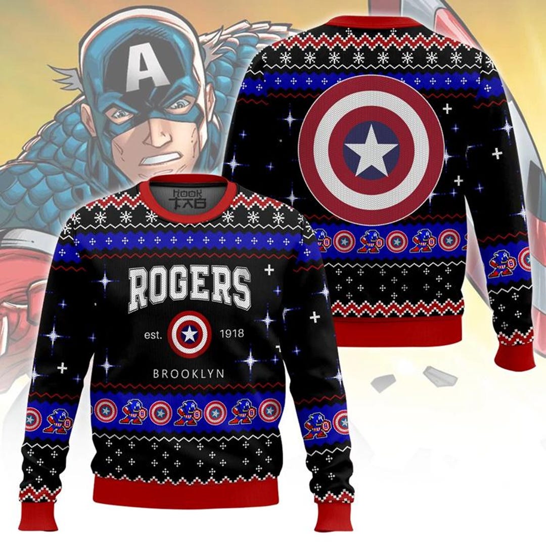 Steve Rogers Captain America Avengers Ugly Sweater, Superhero Movie ...