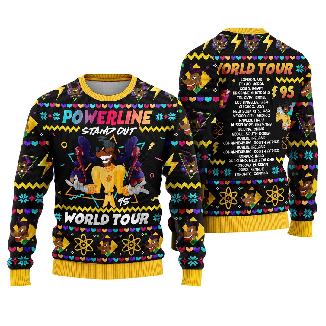 Goofy Movie Sweatshirt, Powerline Stand Out Tour Sweater, Powerline ...