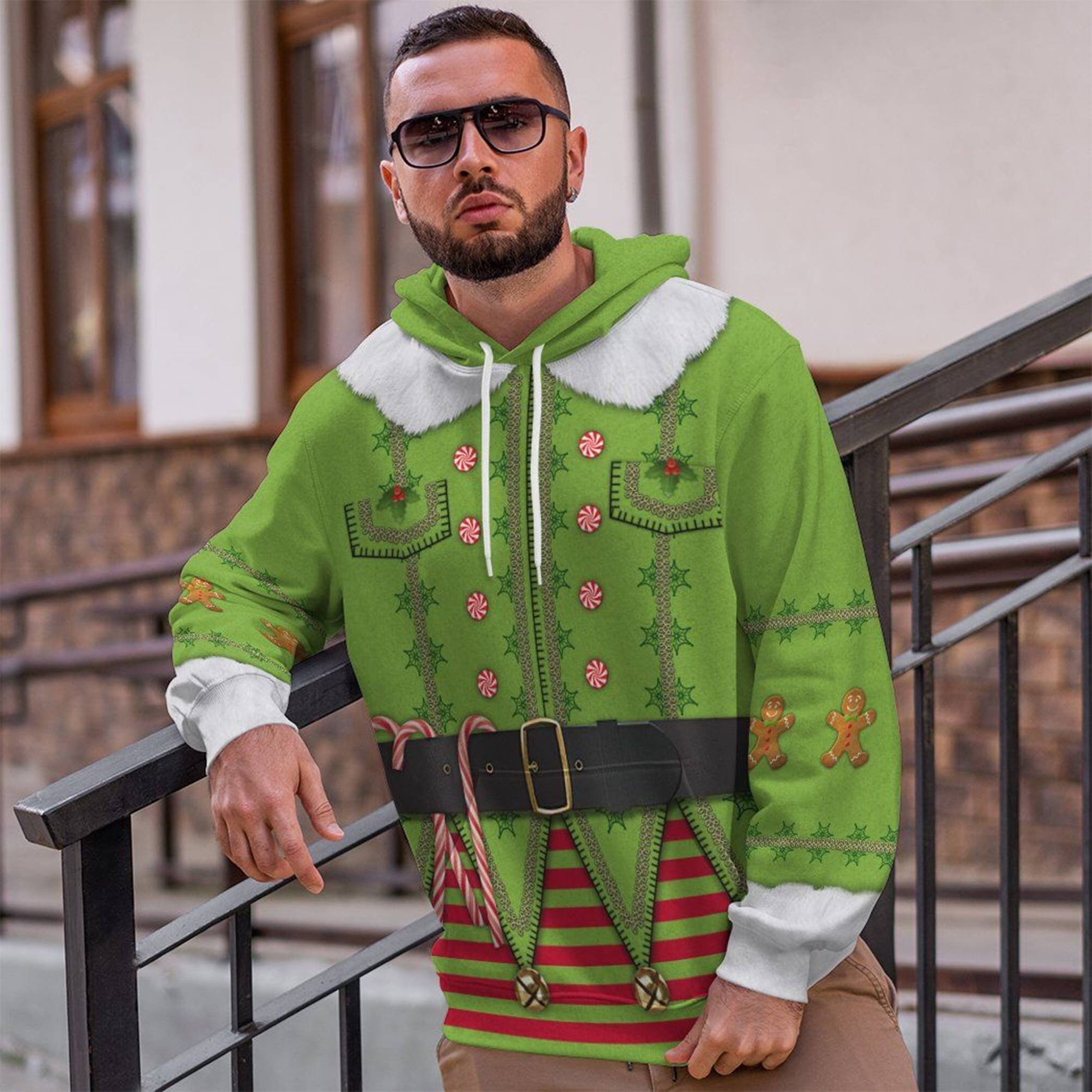 Elf Christmas Halloween Costumes Hoodie, Buddy the Elf Cosplay Costume ...