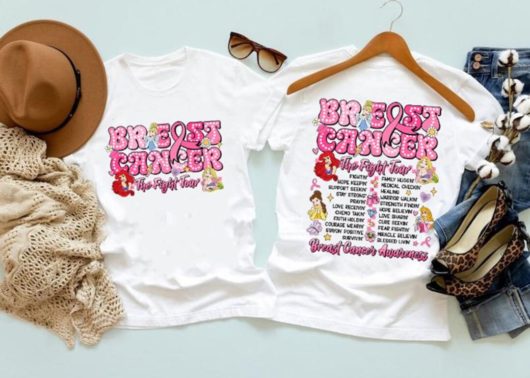 Breast Cancer the Fight Tour Disneyland Princess Shirt, Disneyland ...