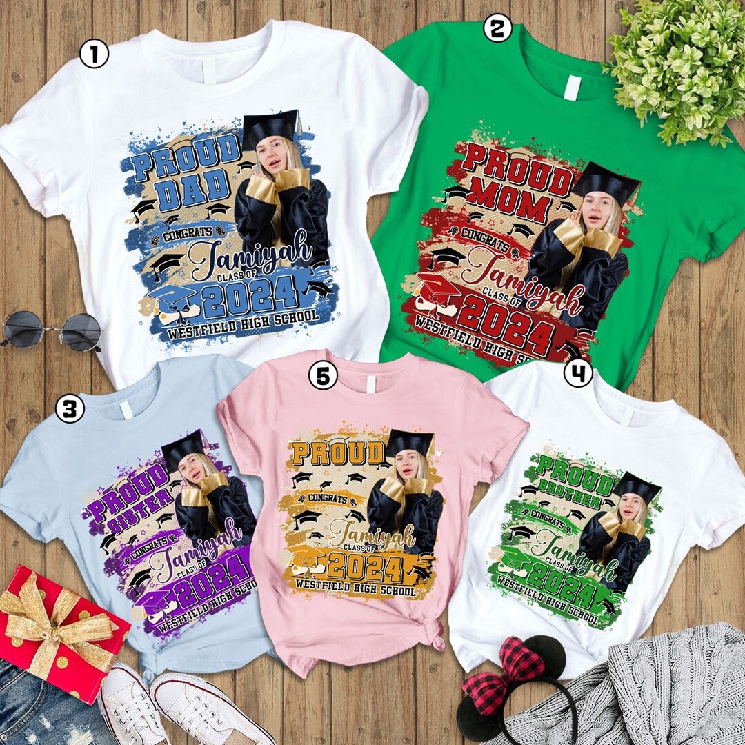 Custom Graduation Proud Family Shirt, Graduation T-shirts, Proud Mom T-shirt, Proud Shirt, Proud ...