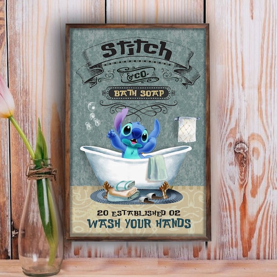 Stitch Bath Soap Wash Your Hands Bathroom Poster 12x18 Inch - Etsy Ireland