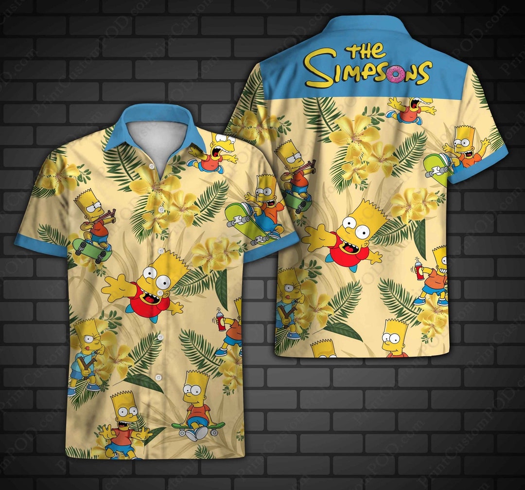 The Simpsons Hawaii Shirt, the Simpsons Tropical Hawaiian Shirt, Summer ...