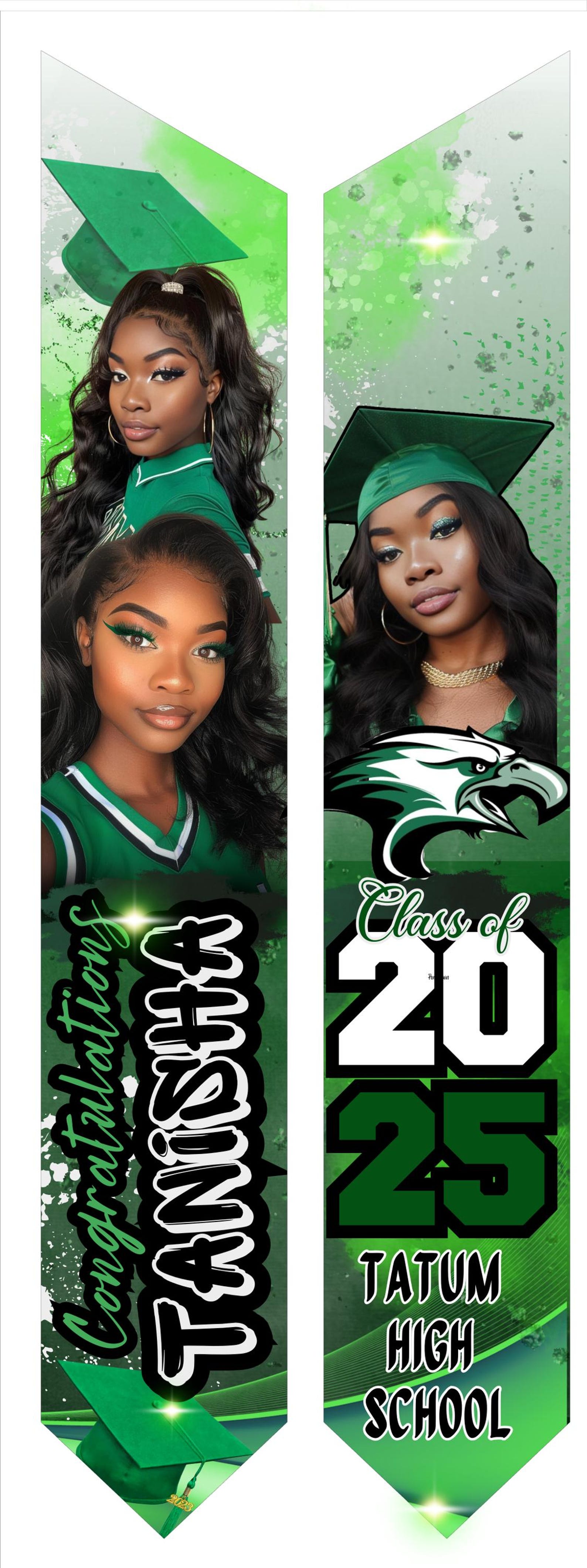 7 Editable Graduation Stole Canva Templates | Grad Stole Sublimation ...