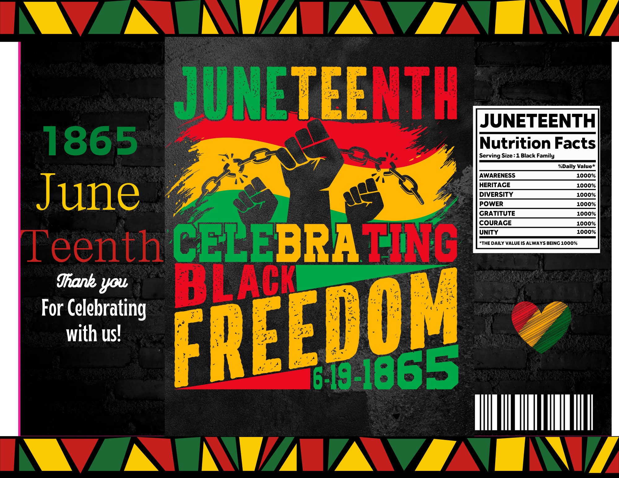 Canva Juneteenth Party Favors Template, Digital, Editable Template ...