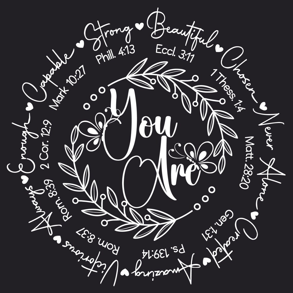 Christian Affirmation Circle PNG | Faith-based You Are Enough Bible ...