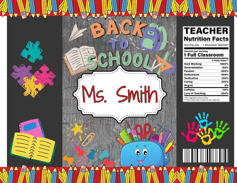 Editable Back to School Chip Bag Template | Printable Teacher Treat Bag ...