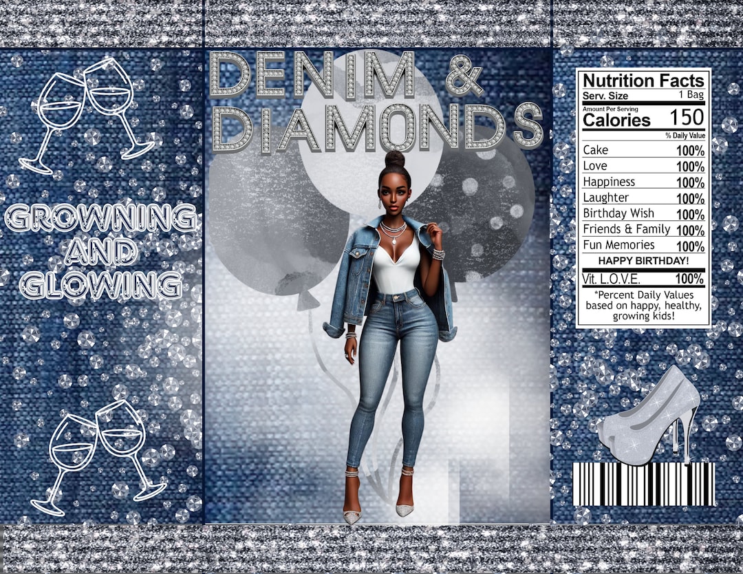 Canva Denim & Diamonds Editable Template, Canva Editable Template ...
