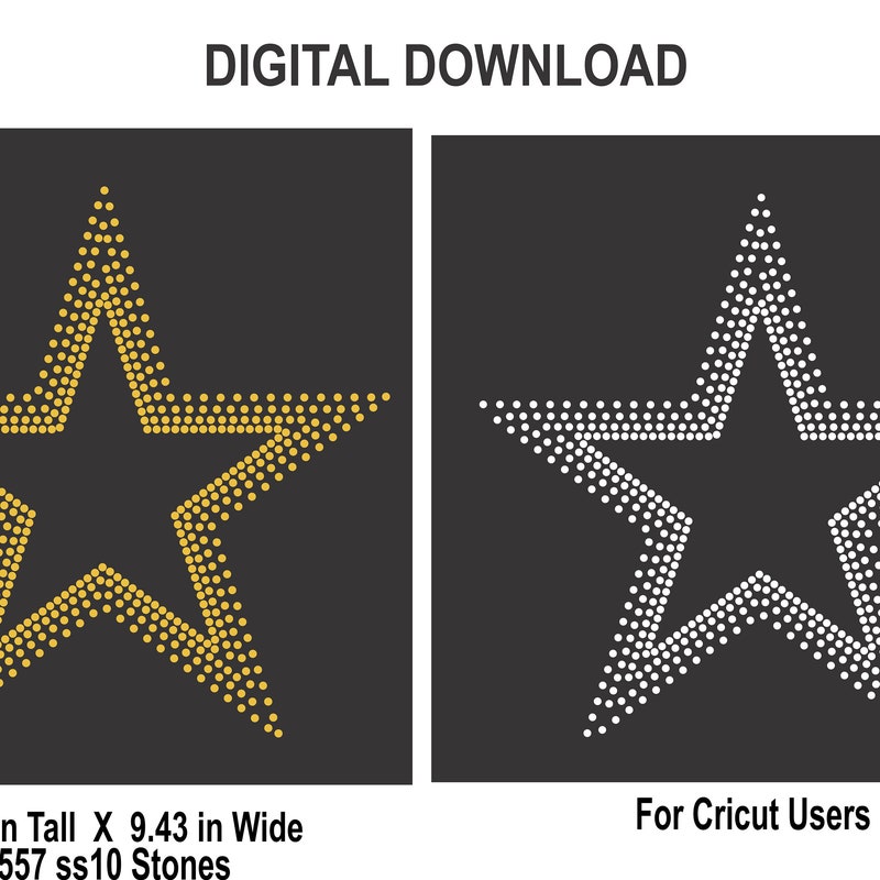 Rhinestone Star Outline - Etsy