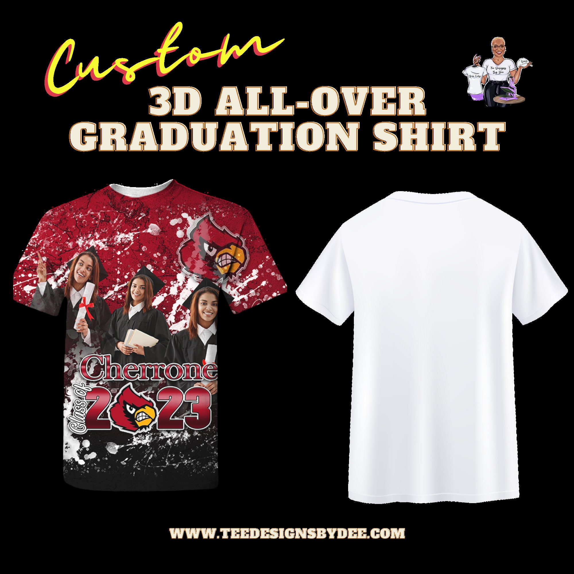 Custom Graduation T-shirt 1 3D All-over Graduation T-shirt - Etsy
