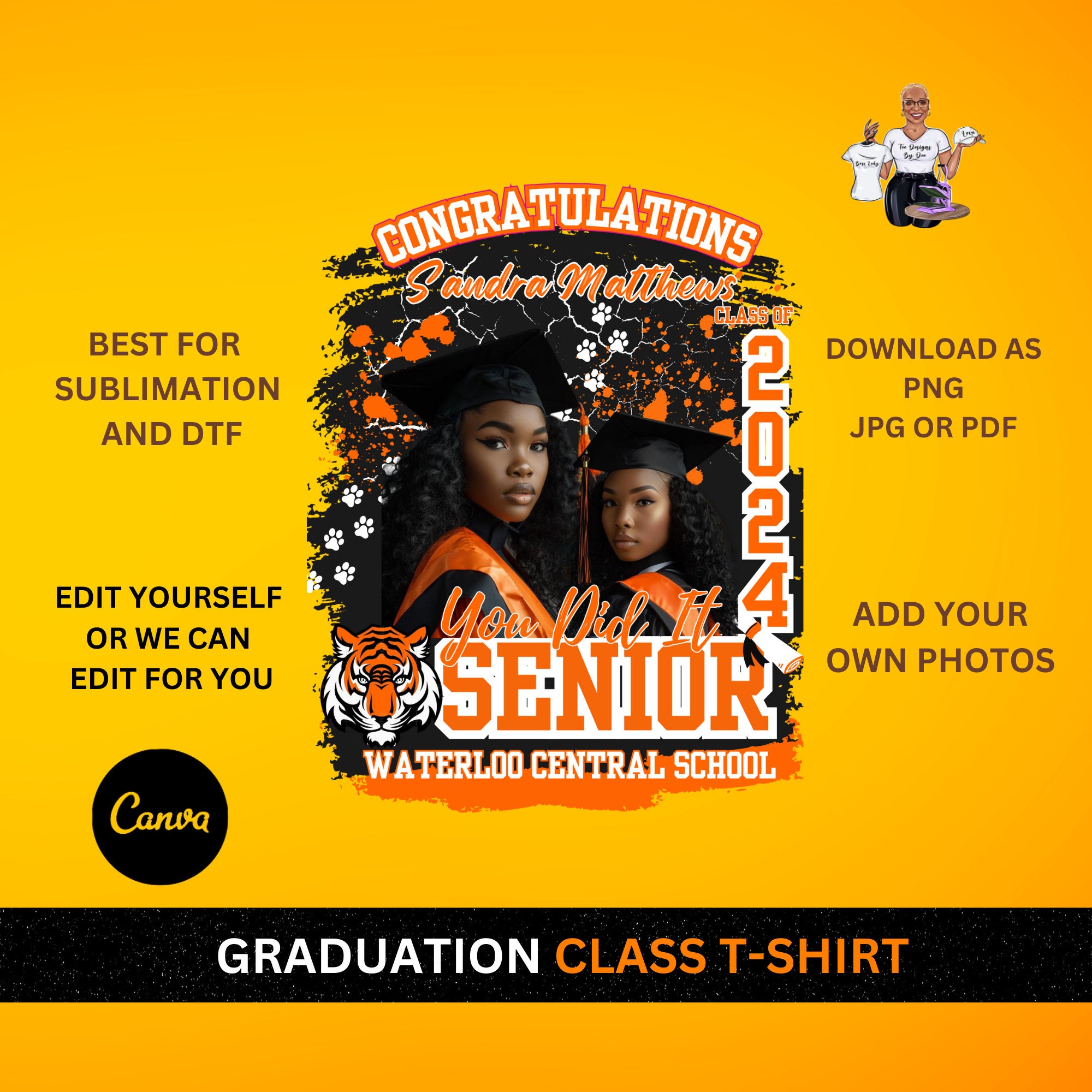 Canva Editable Graduation Senior Design Template, Class of 2024 ...