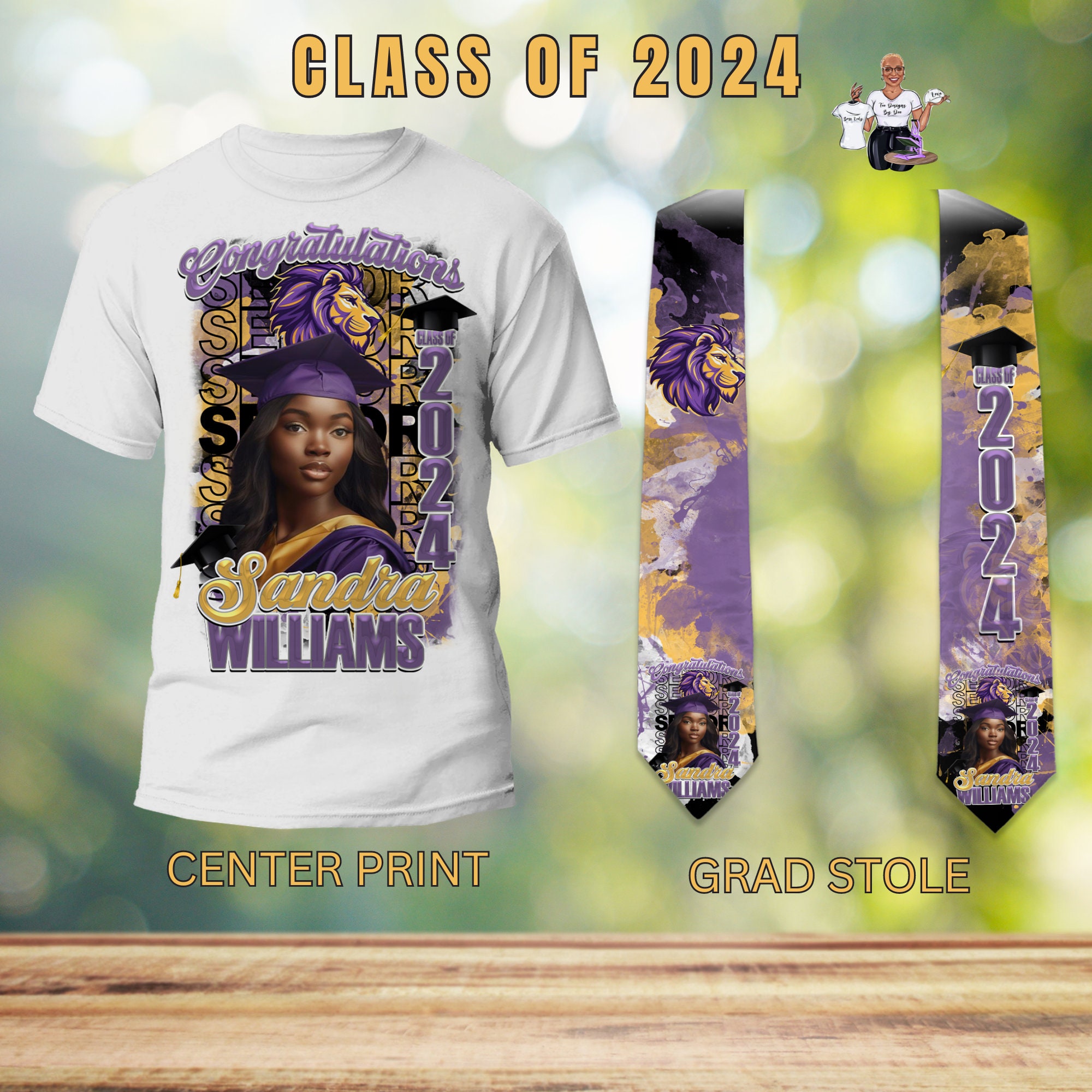 Custom Graduation Shirt and Matching Stole, Class of 2024, Graduation ...