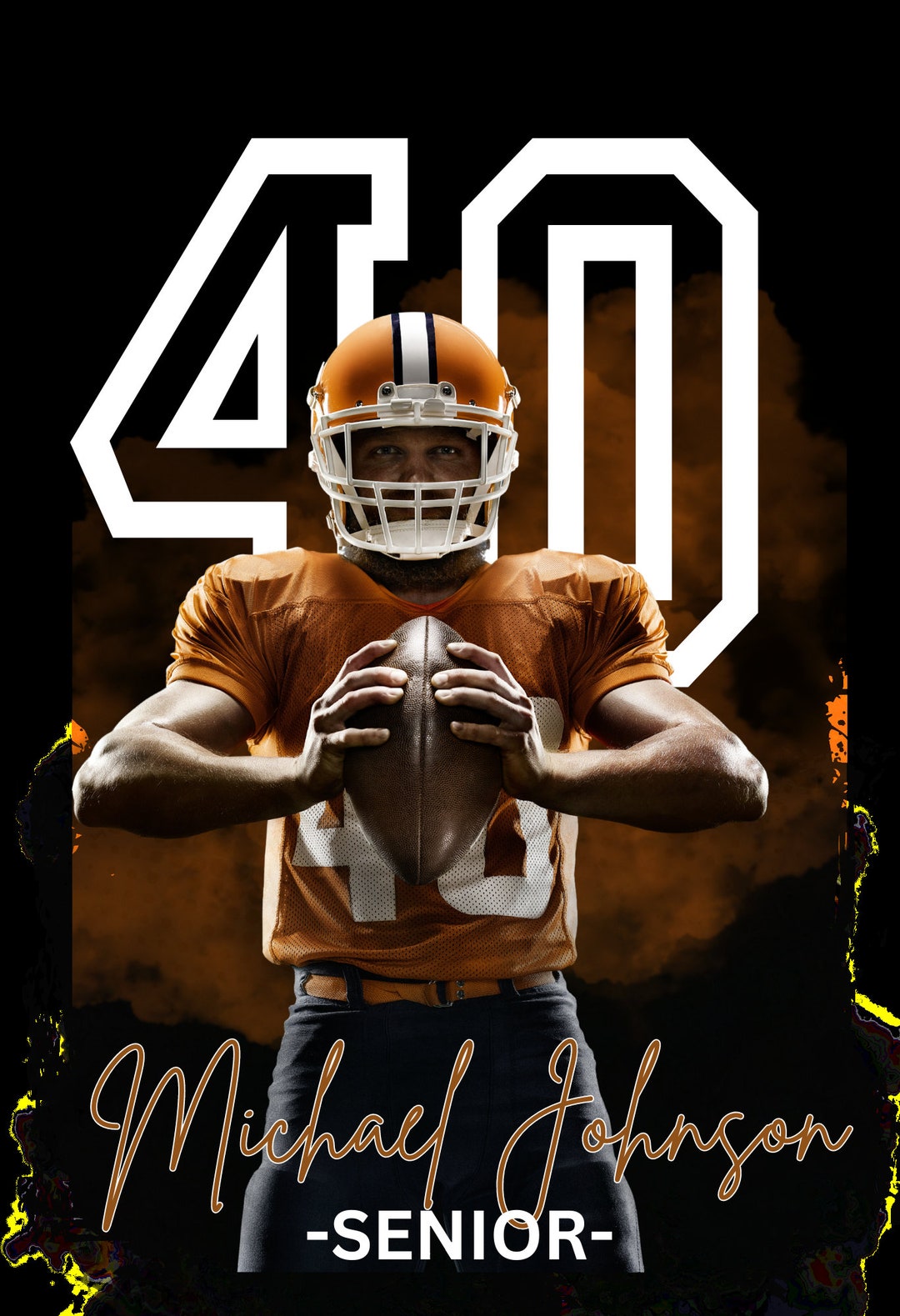 Canva Editable Football Senior Template, Canva Template, Digital ...