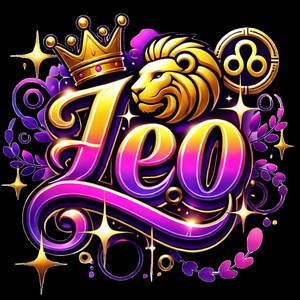LEO Digital Design, ZODIAC, Digital, Astrology, Horoscope, Lion Symbol ...