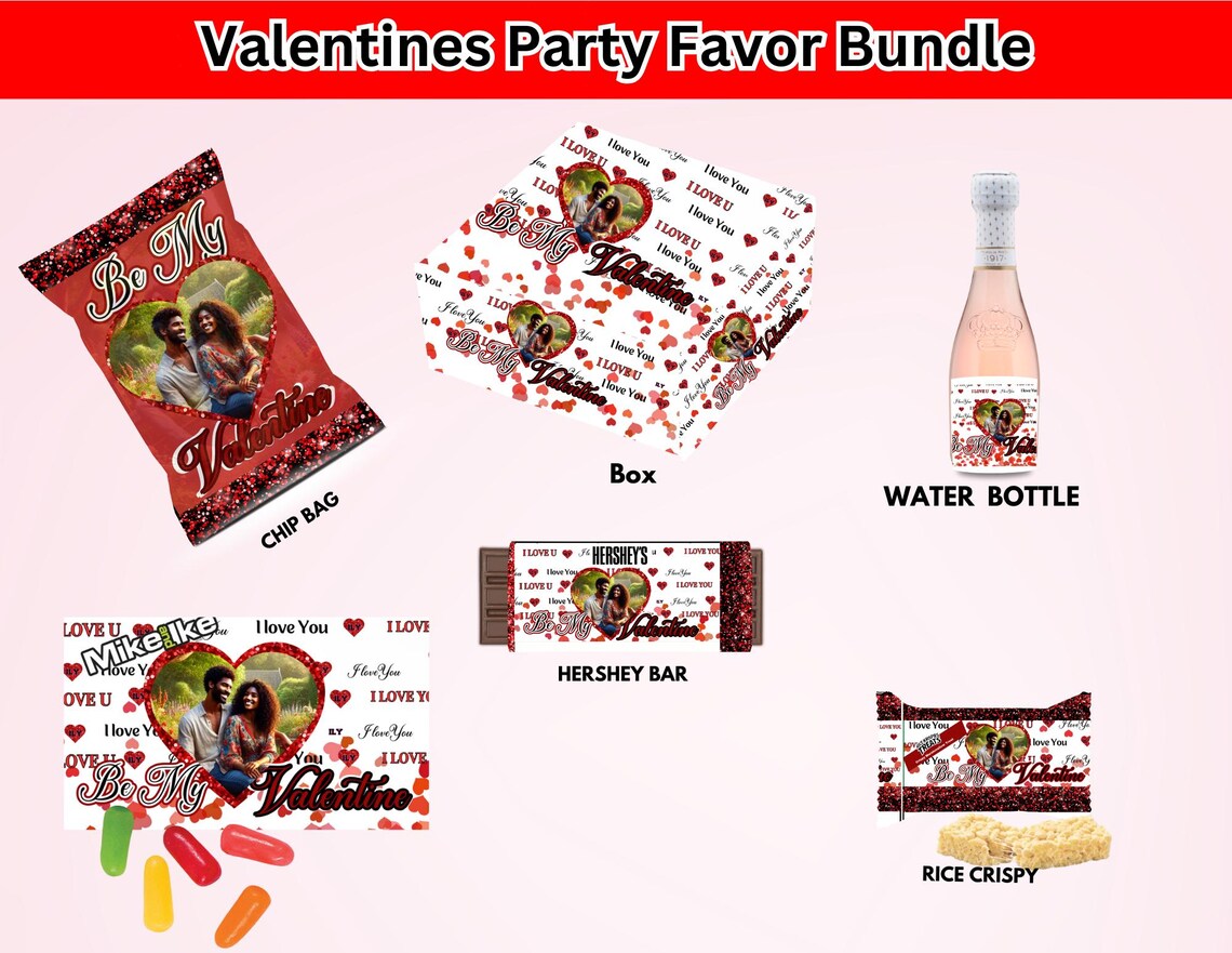 Canva Valentine's Day Party Favor Bundle, Digital, Template, Valentine ...