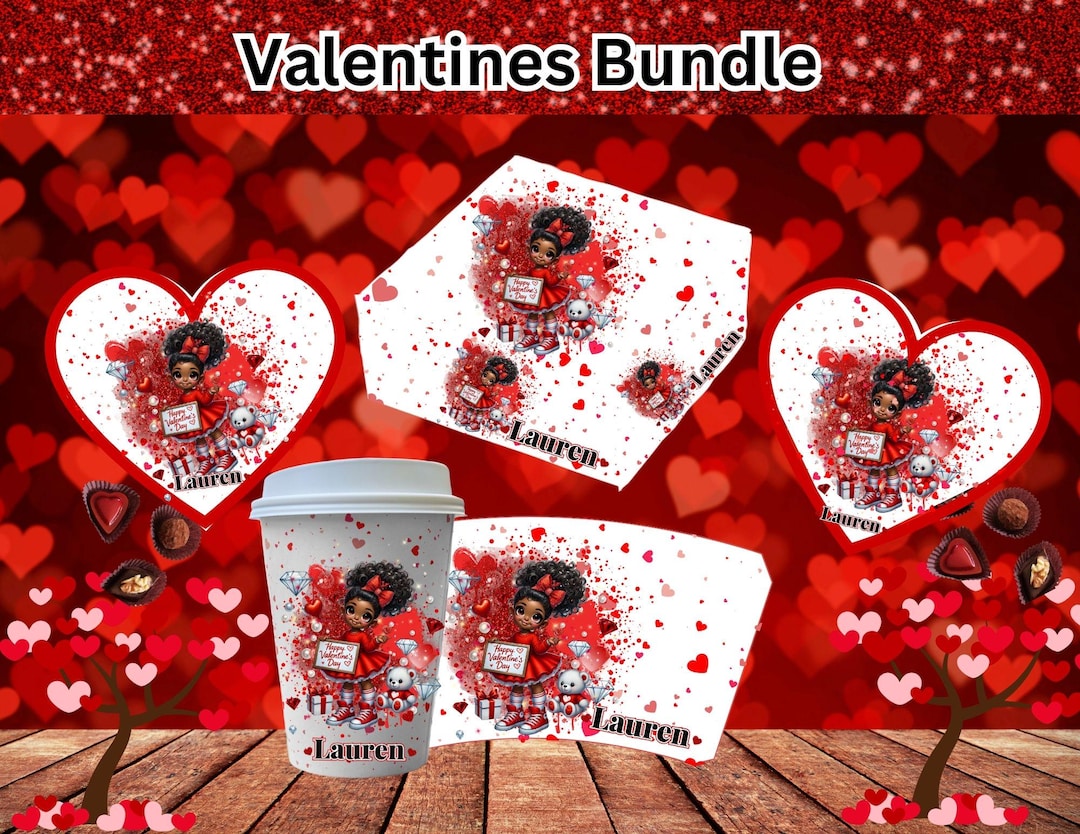 Valentine's Day Canva Editable Bundle | Party Box, Cup Wrap, & Candy ...