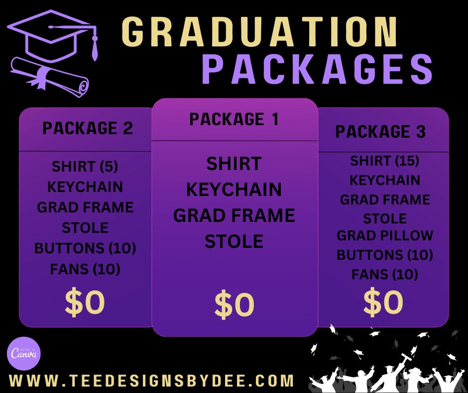 Graduation Package Editable Price List, Canva Template, Graduation 2024 ...