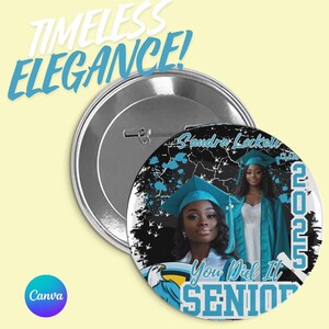 Canva Graduation Button Templates | Editable Canva Designs | DIY Senior ...