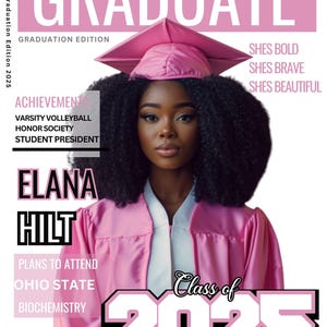 2025 Graduation Magazine Cover Templates | 4 Editable Canva Templates ...
