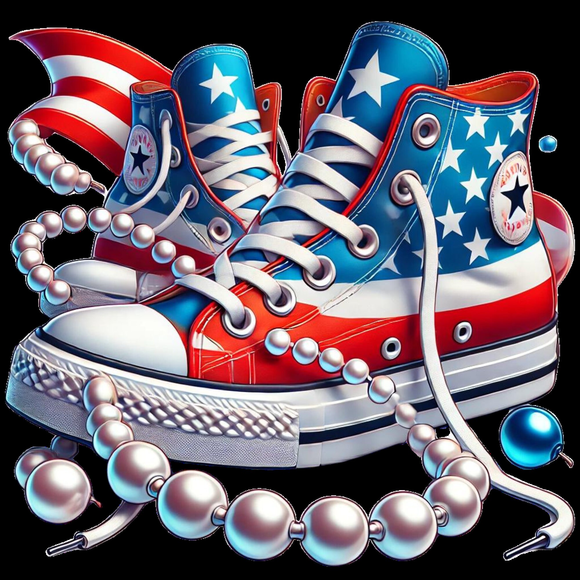 Red, White, and Blue Chucks and Pearls PNG Bundle, Kamala Harris 2024 ...
