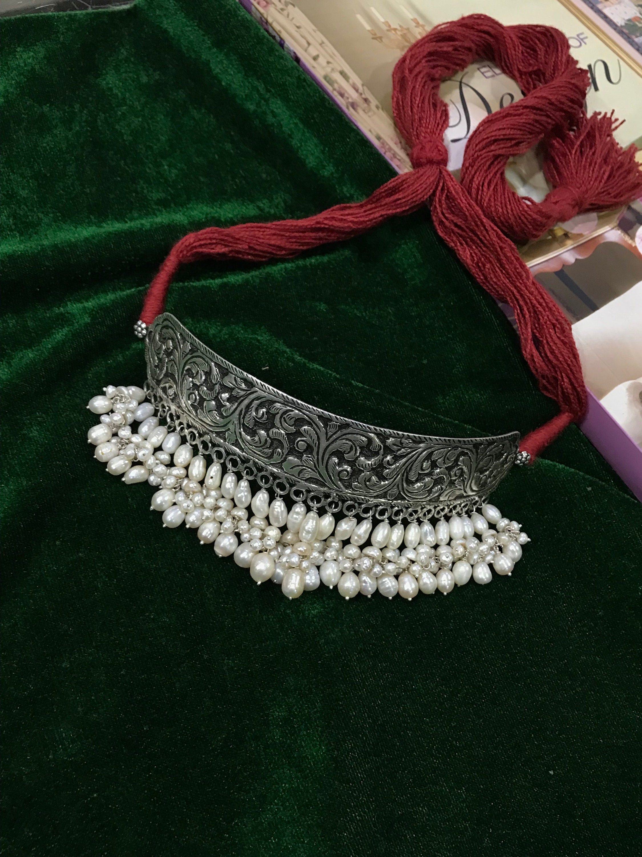 Traditional Rajasthani Chokar Necklace With Pearls in 925 - Etsy