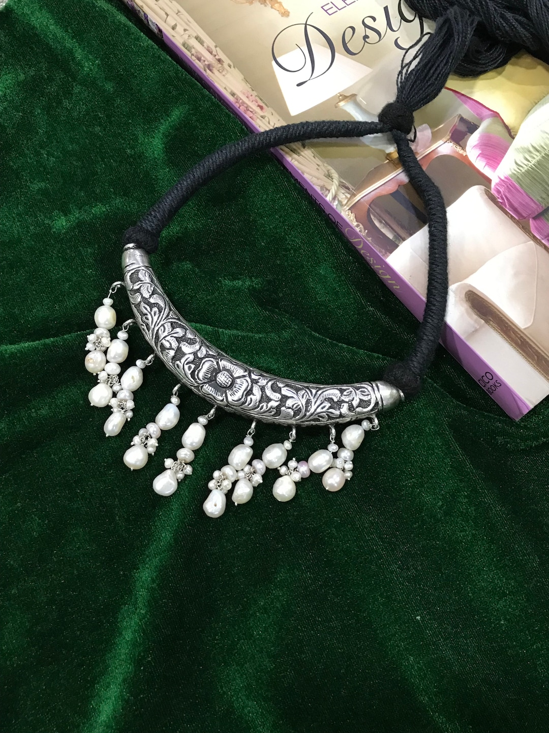 Traditional Rajasthani Chokar Hasli Necklace With Pearls in 925 ...