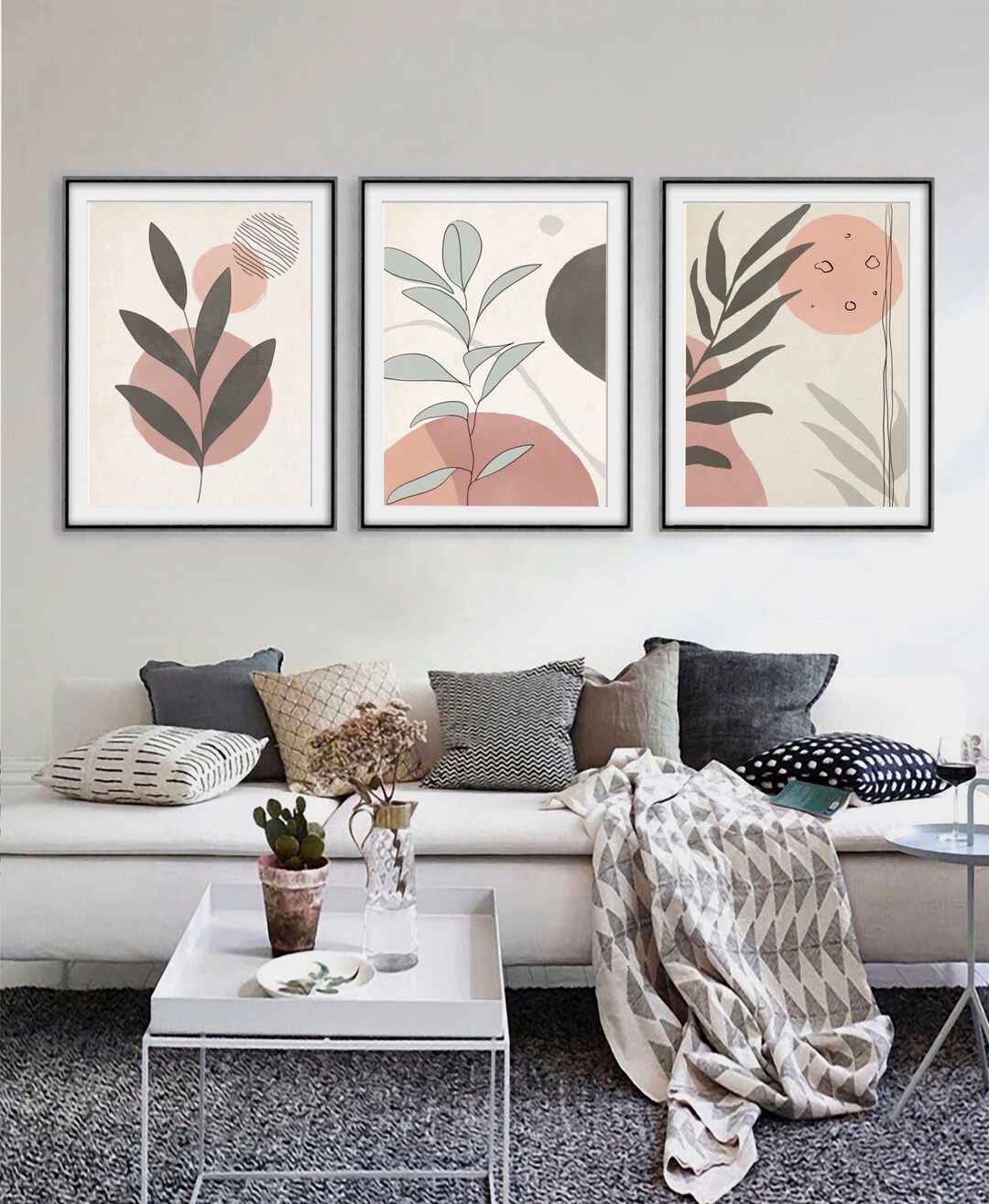 Neutral Boho Wall Art Plant Illustration Modern Botanical Prints ...