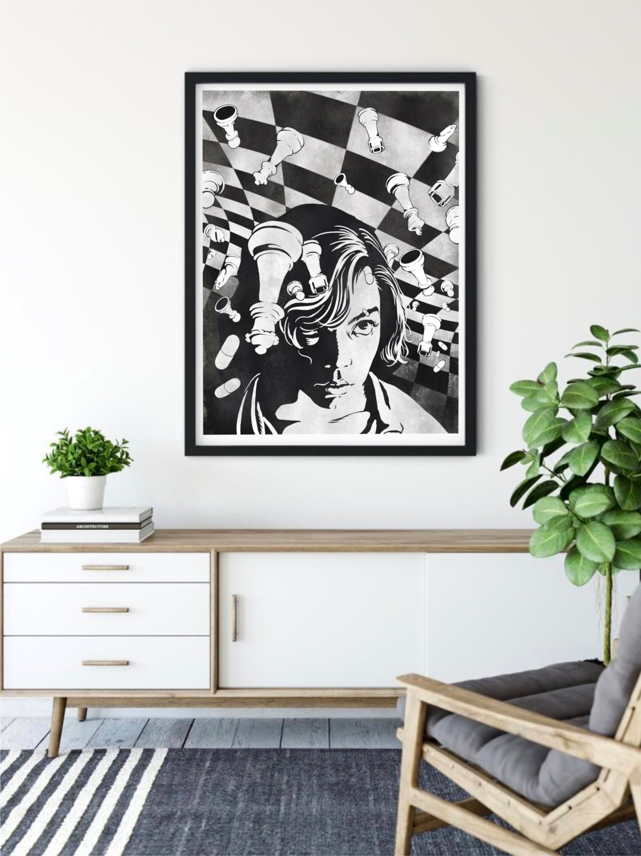 The Queen’s Gambit * Illustration * Beth Harmon * Printable Art ...