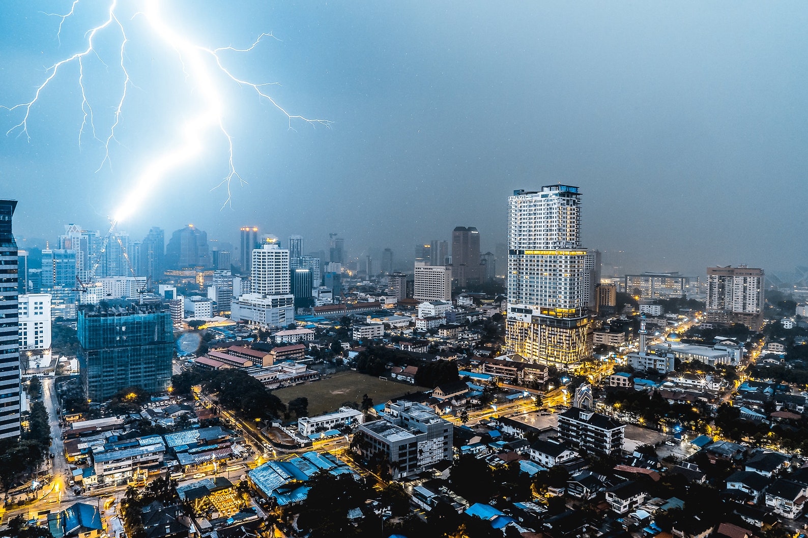 Lightning Strike Print, City Print DIGITAL PRINTS Horizontal - Etsy